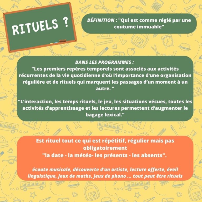 Les rituels en maternelle - Del en maternelle