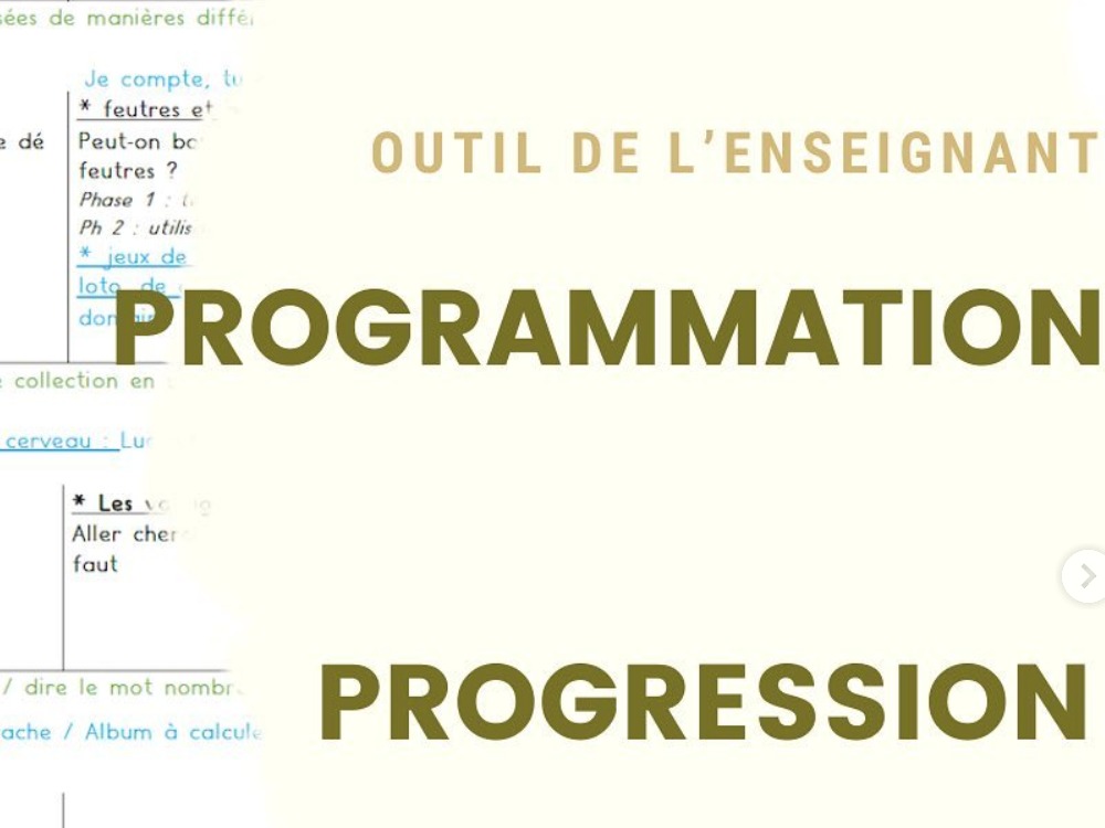Progressions, programmations - Del en maternelle
